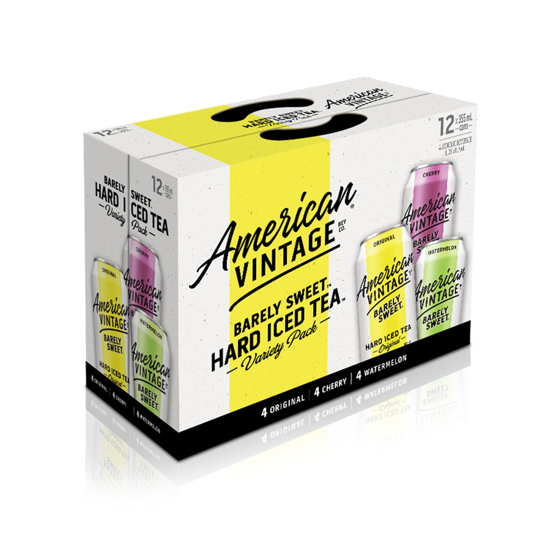 American Vintage Barely Sweet Iced Tea Variety Pack 12 Cans – BSW Liquor